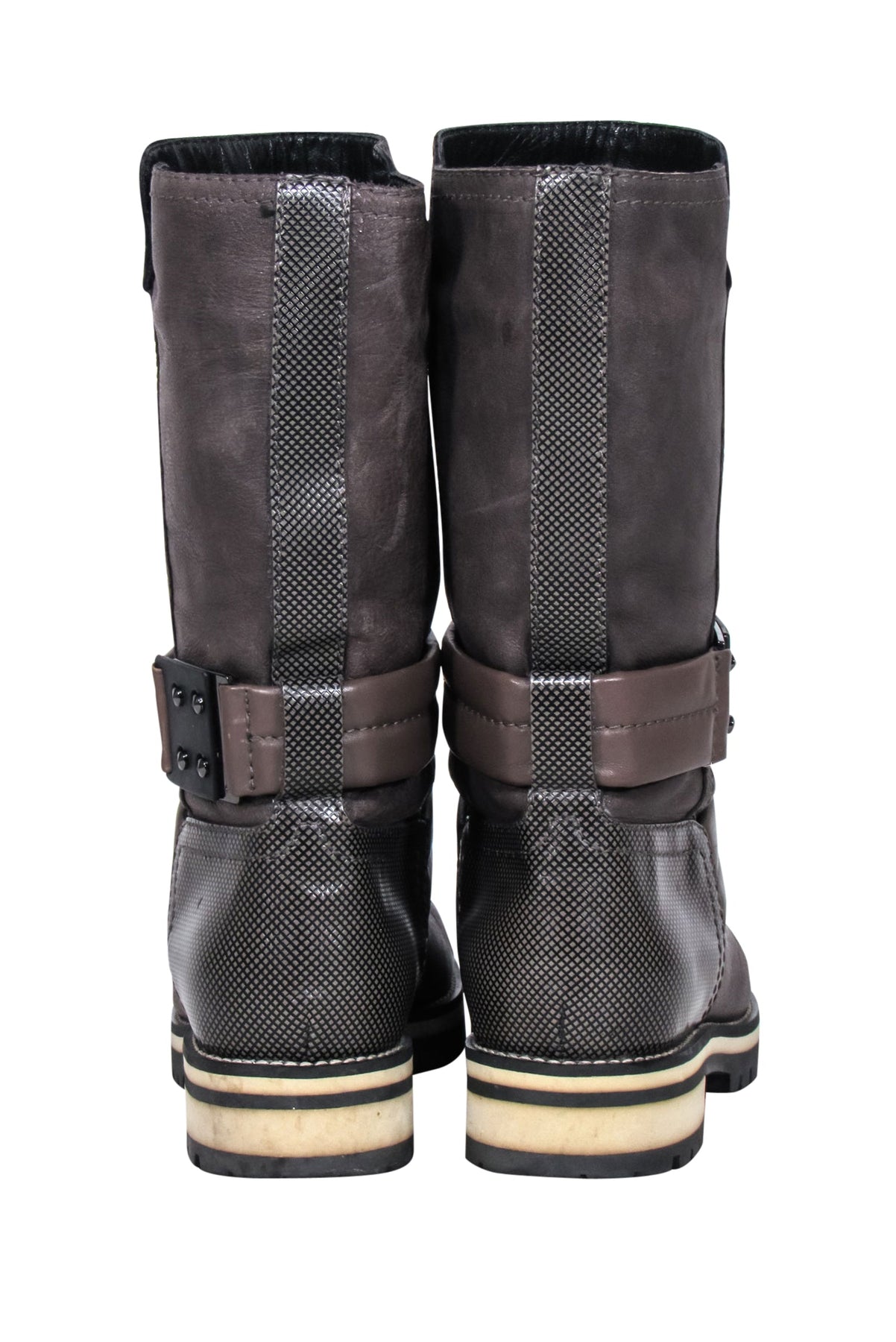 Aquatalia - Brown Leather Ankle Strap Short Boots Sz 6.5