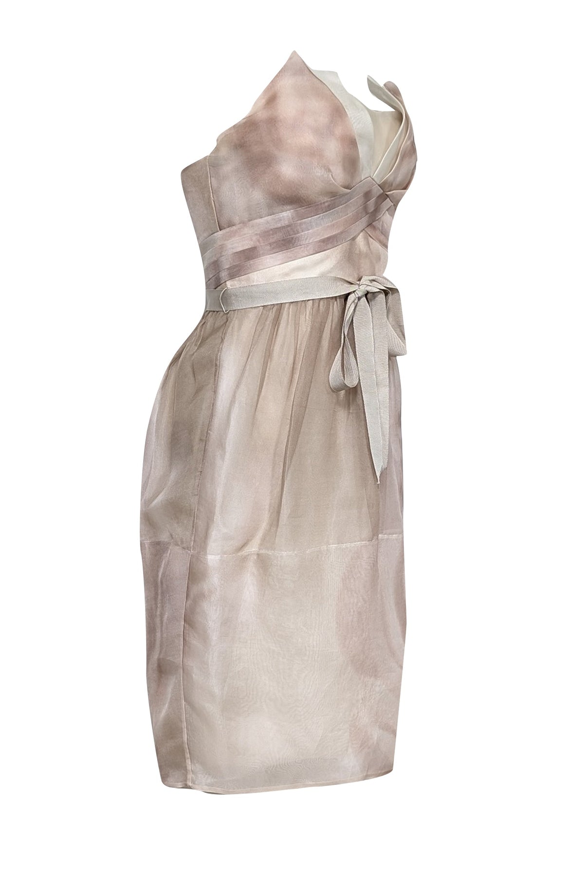 BCBG Max Azria - Blush Strapless Layered Bust Cocktail Dress Sz 4 ...