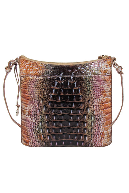 Brahmin - Gold Multi Ombre Croc Embossed Leather Crossbody Bag ...