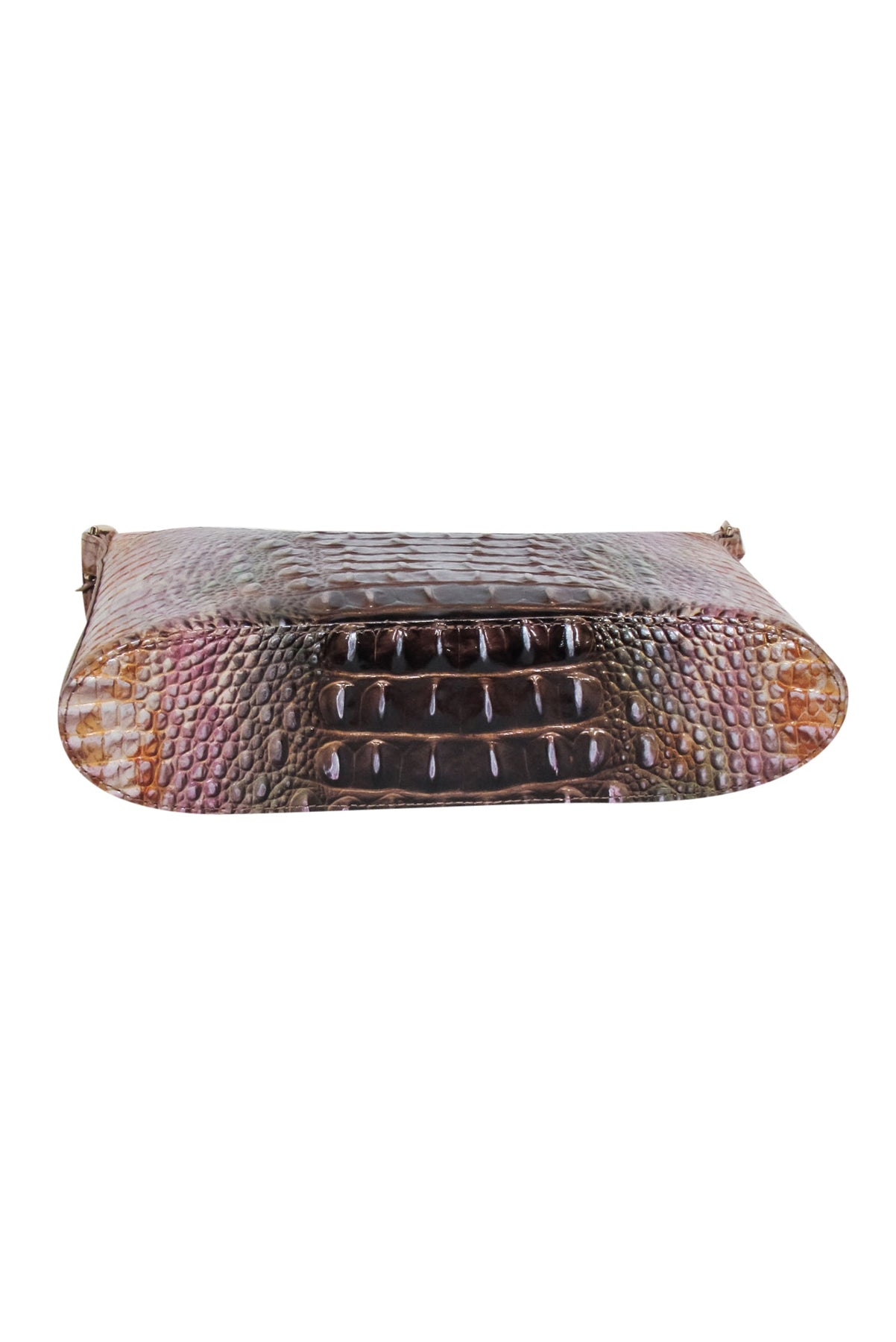 Brahmin - Gold Multi Ombre Croc Embossed Leather Crossbody Bag ...