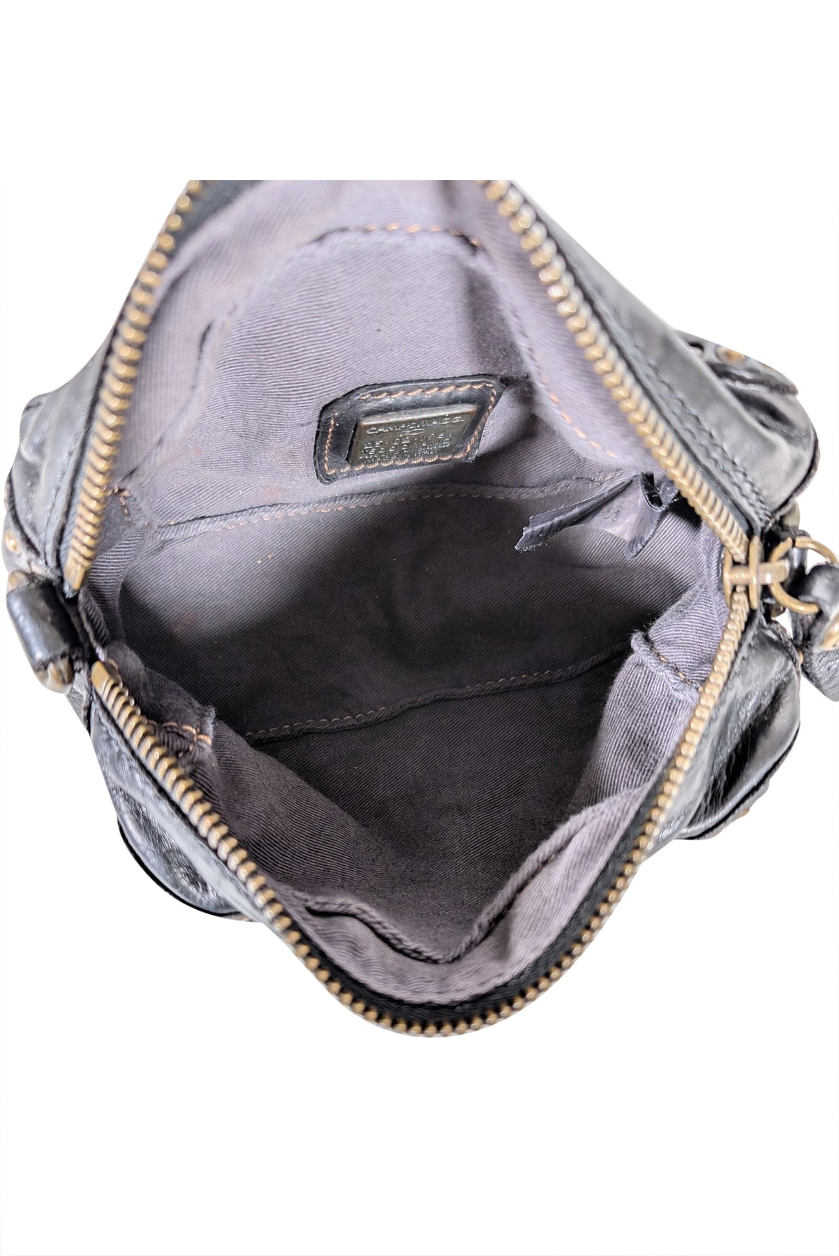 Campomaggi - Black Leather Studded Crossbody Bag