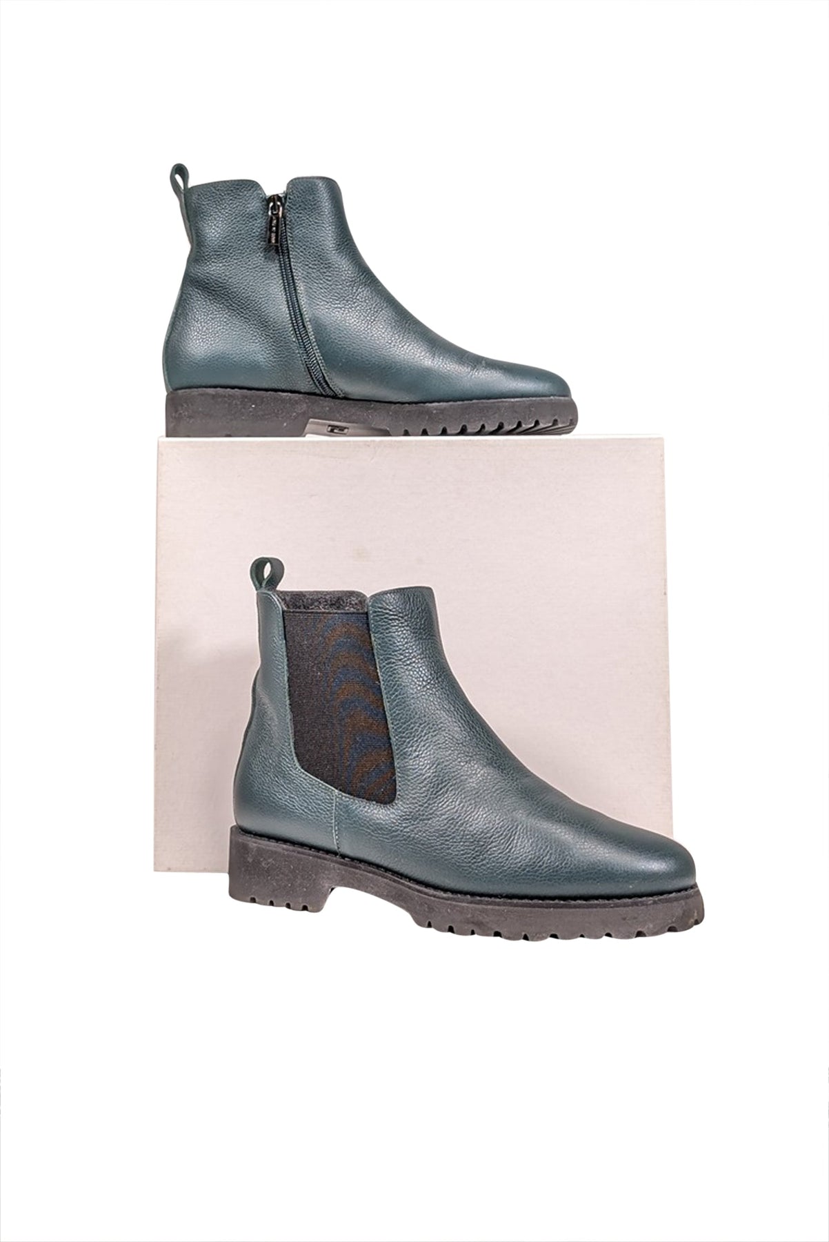 Christina Elle - Hunter Green Leather Short Boots Sz 8.5 | Current Boutique
