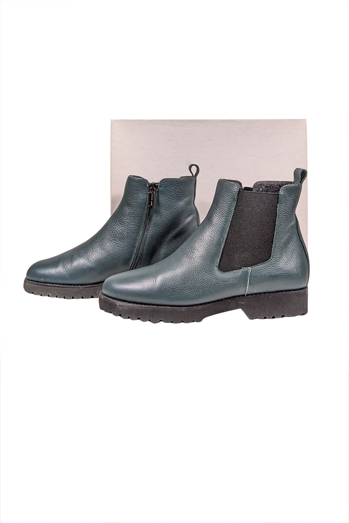 Christina Elle - Hunter Green Leather Short Boots Sz 8.5 | Current Boutique