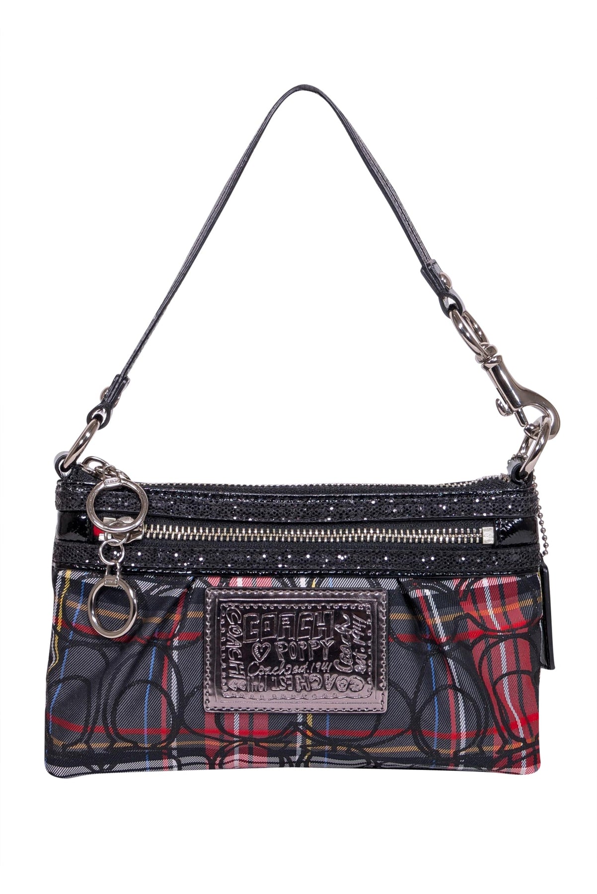 Coach - Black & Red Plaid Monogram Mini Bag | Current Boutique