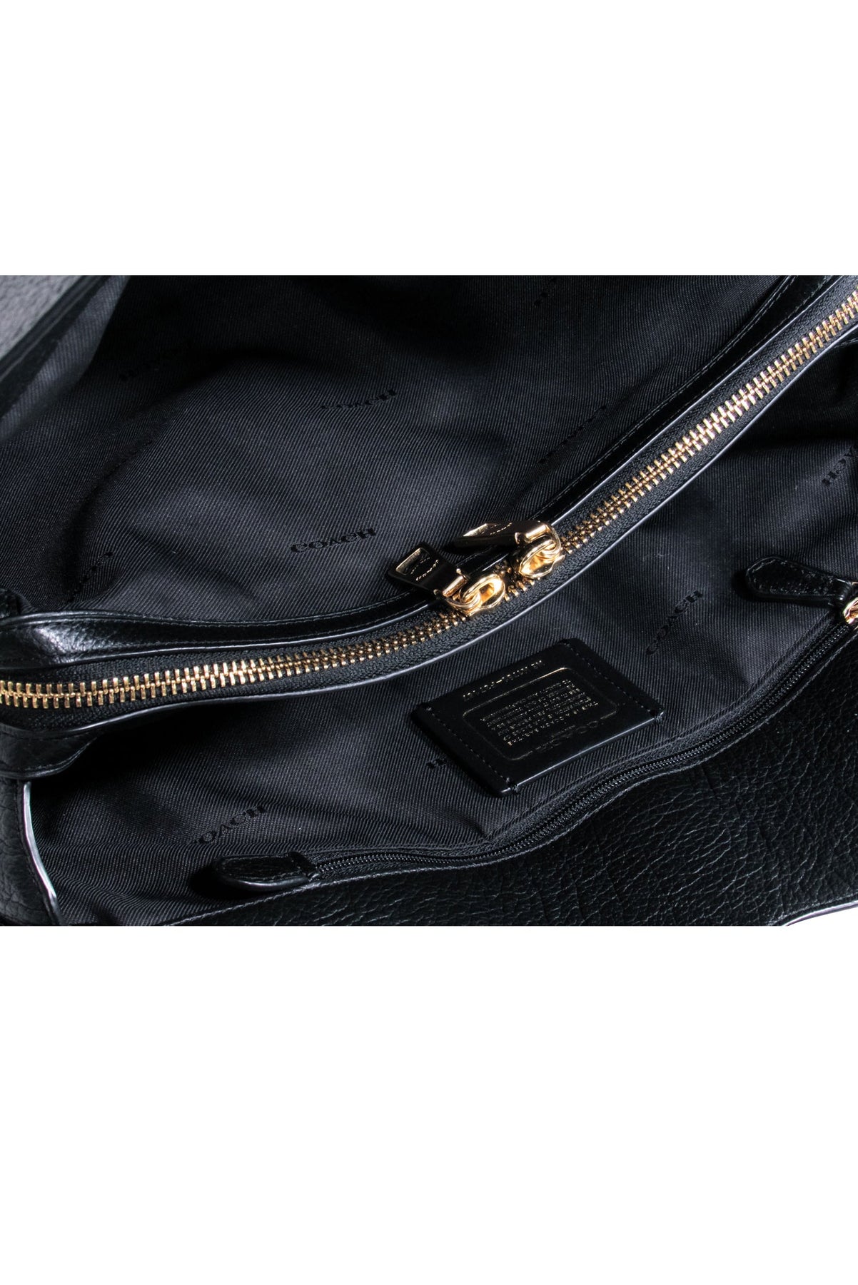 Coach - Black Pebbled Leather Turn Lock Detail Satchel Bag | Current ...