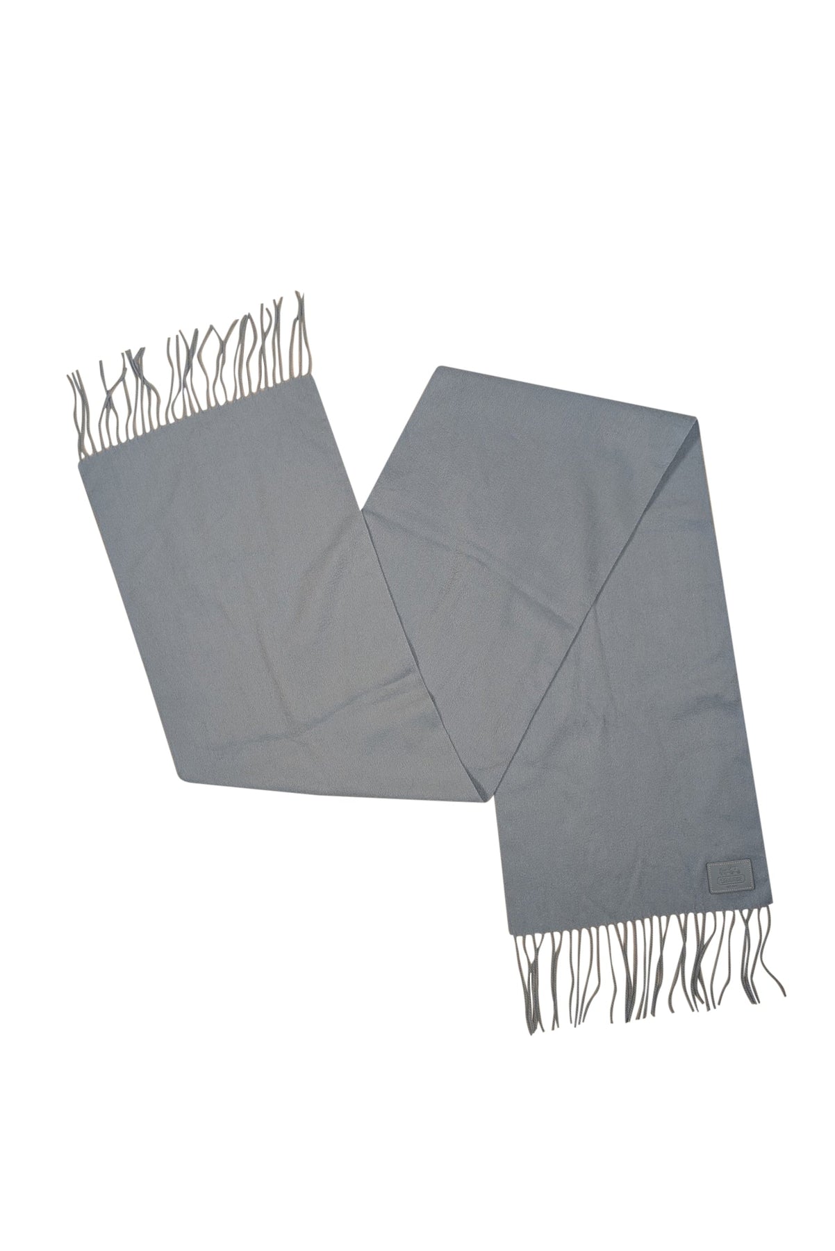 Coach - Baby Blue Cashmere Scarf w/ Fringe Trim