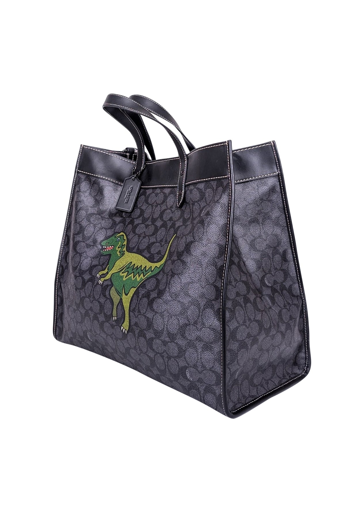 Coach - Black Monogram Field Tote 40 in Signature Canvas w/ Rexy Front