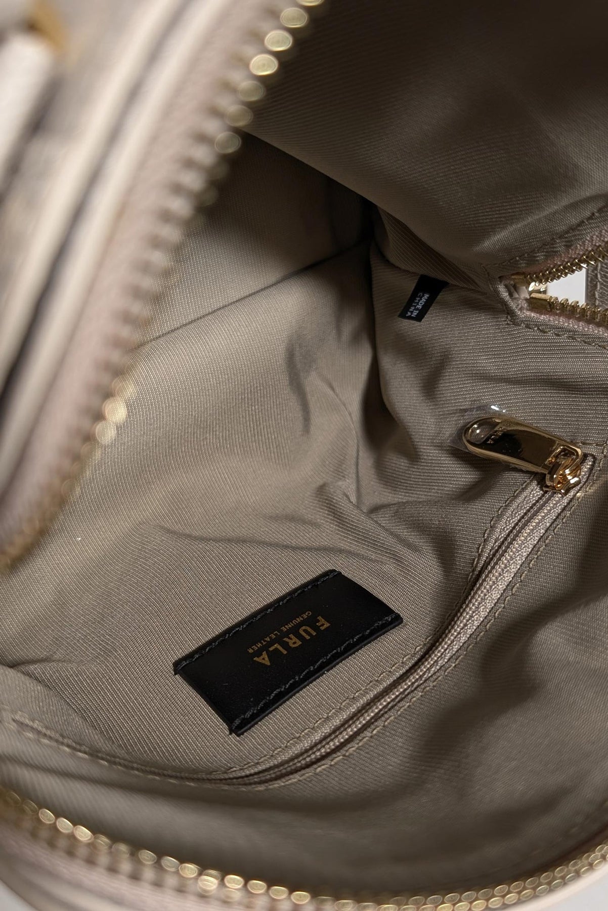 Furla - Beige Saffiano Leather Crossbody Bag