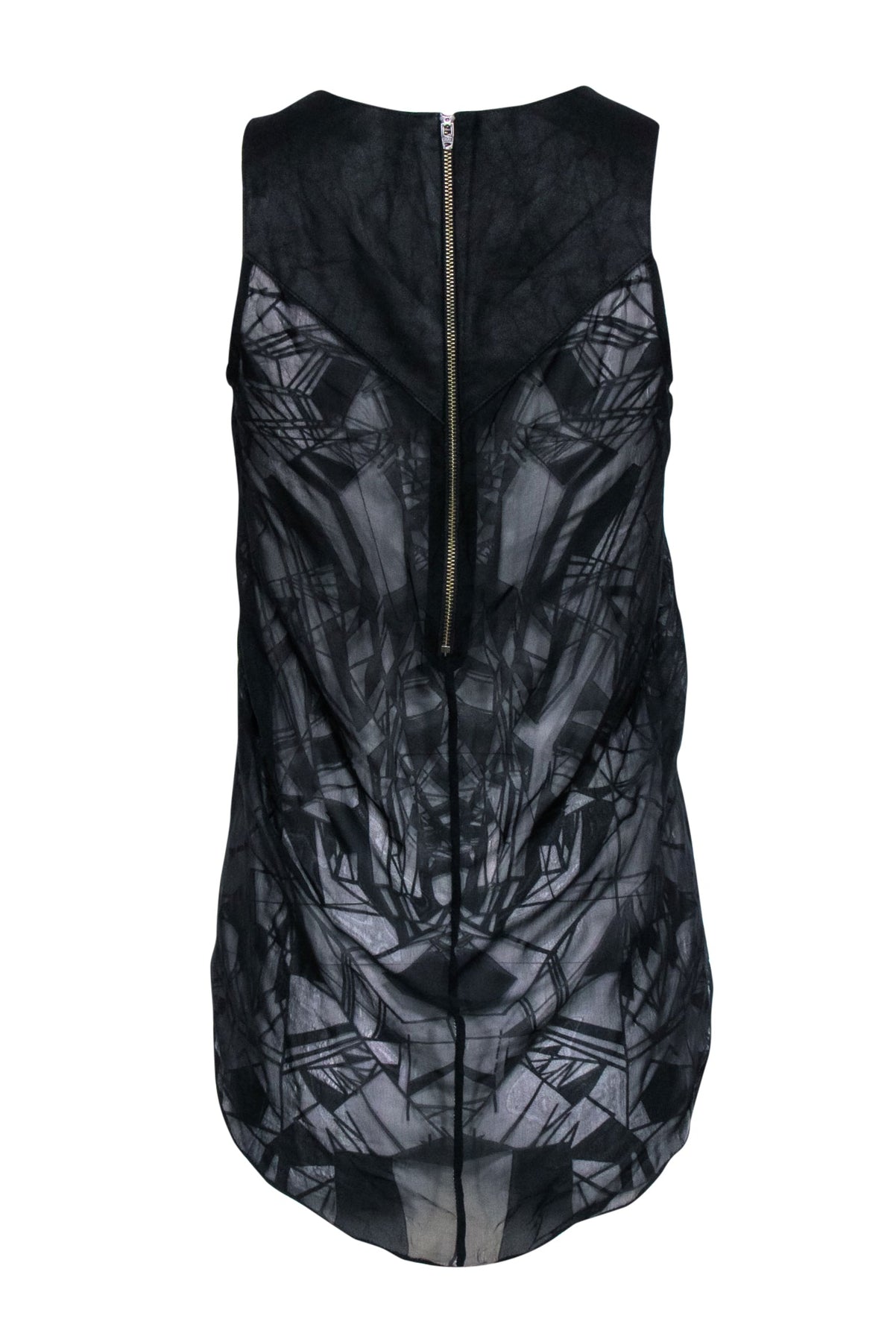 Helmut Lang - Black Semi Sheer Tank Blouse Sz P | Current Boutique