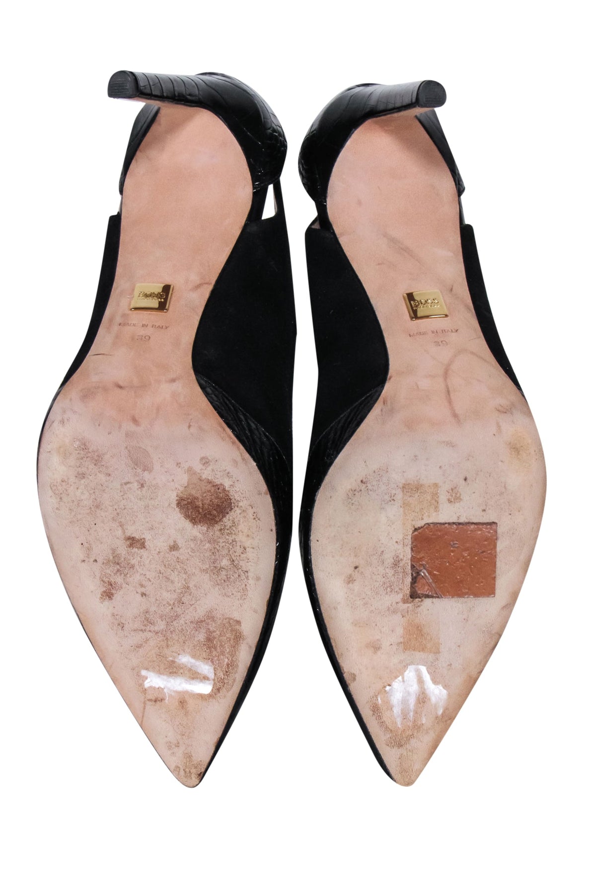 Hugo Boss - Black Suede w/ Croc Textured Detail Pumps Sz 9 | Current ...