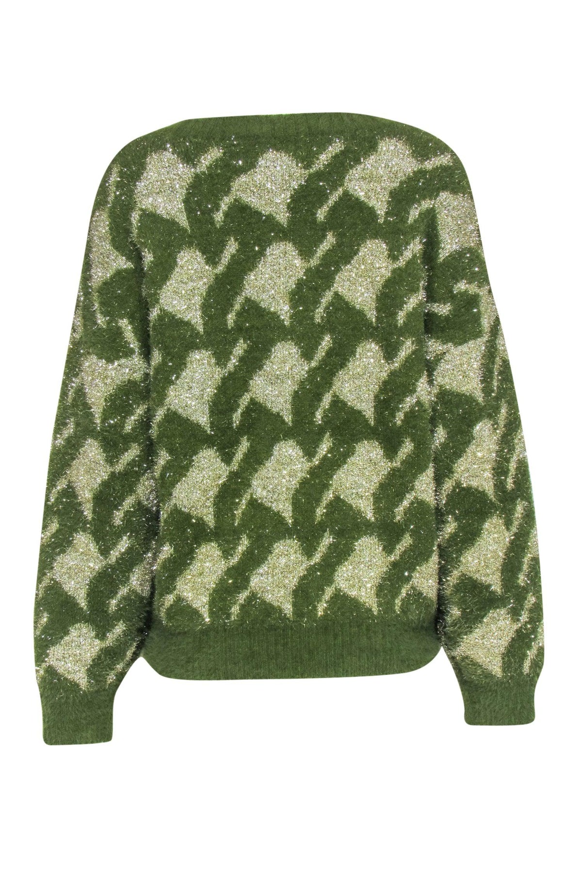 J.O.A. - Green & Gold Metallic Crewneck Sweater | Current Boutique