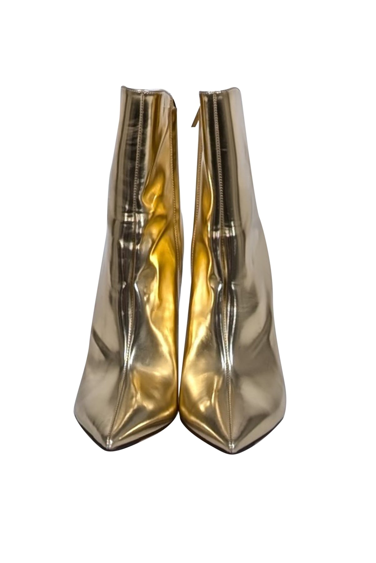 Jimmy Choo - Gold Patent Leather "Hurley" Tall Boots w/ Detachable Sha