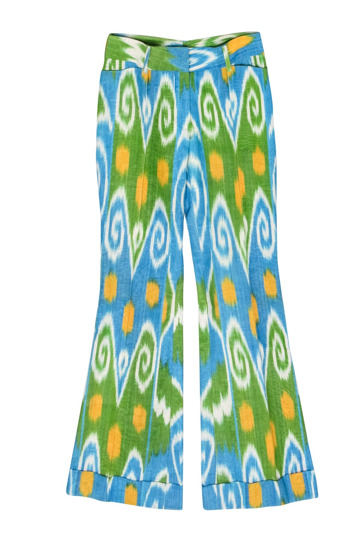 Jules Reid - Blue, Green, & Yellow Abstract Print Silk Pants Sz 0