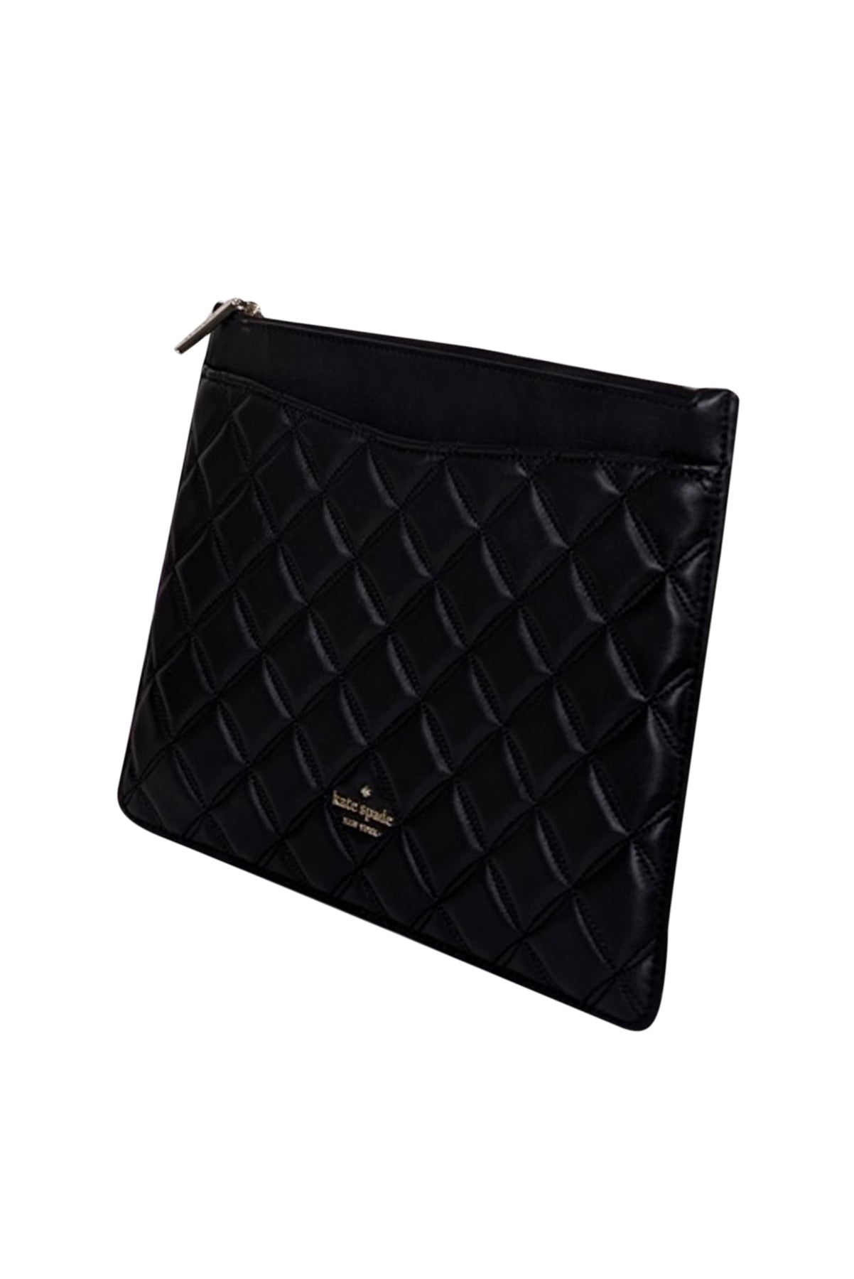 Kate Spade - Black Quilted Leather Natalia Large Zip Pouch