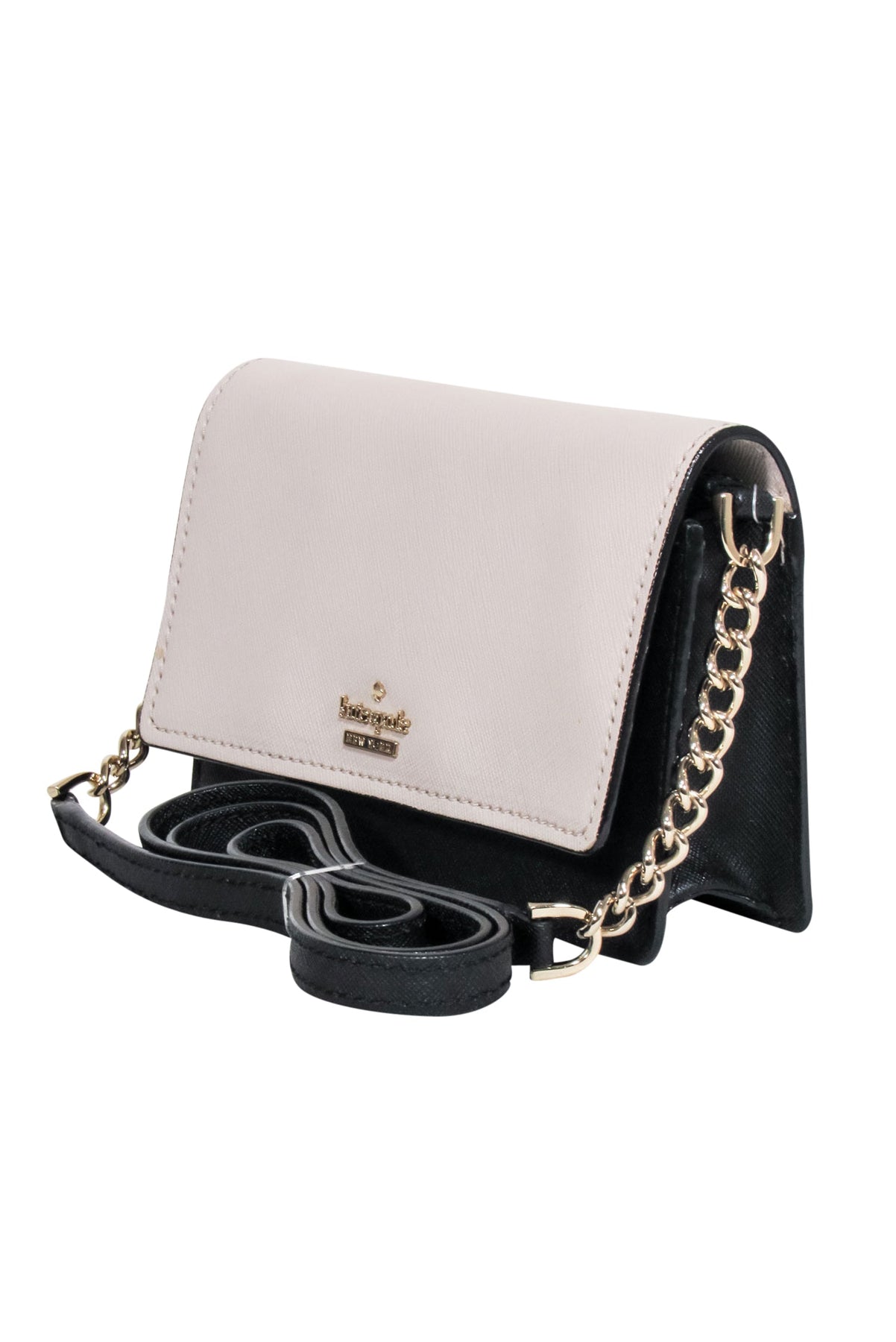 Kate Spade - Beige & Black Leather Mini Crossbody Bag | Current Boutique