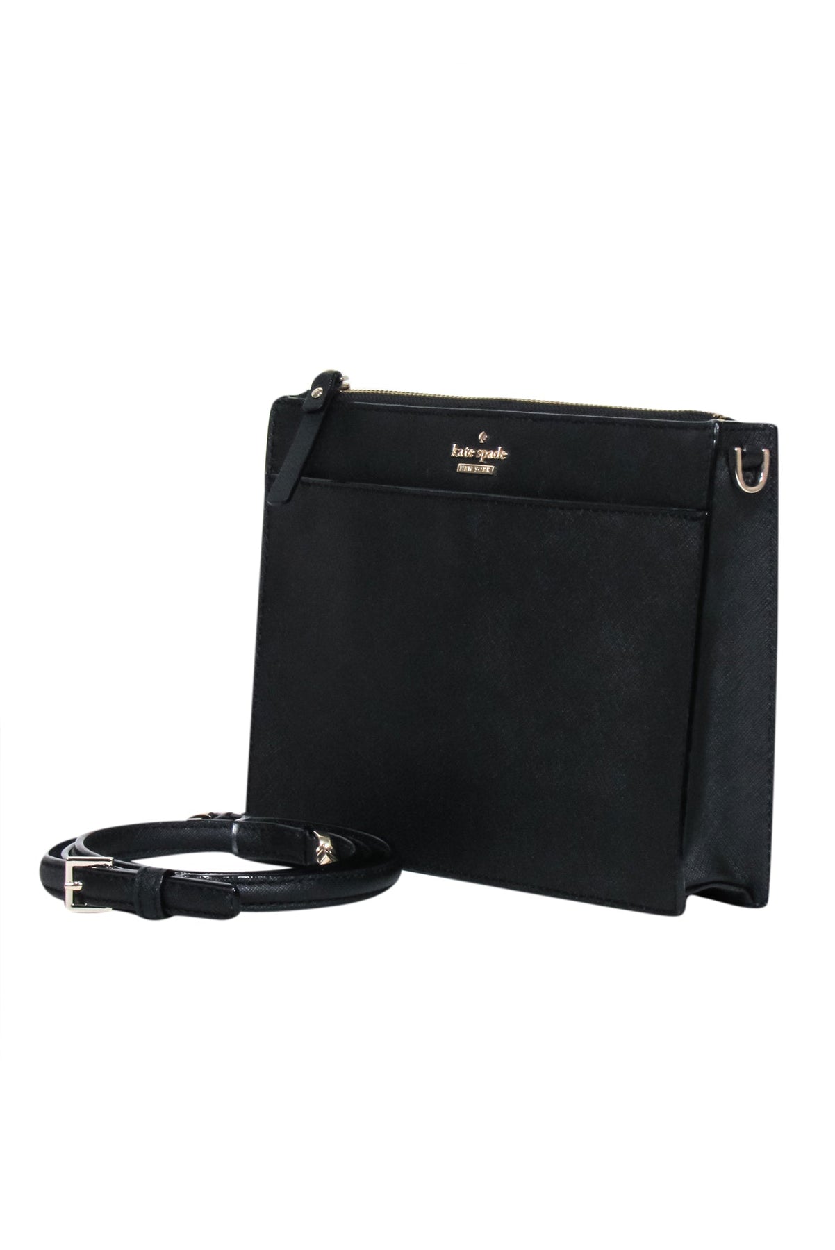 Kate Spade - Black Saffiano Leather Rectangular Crossbody Bag | Current ...