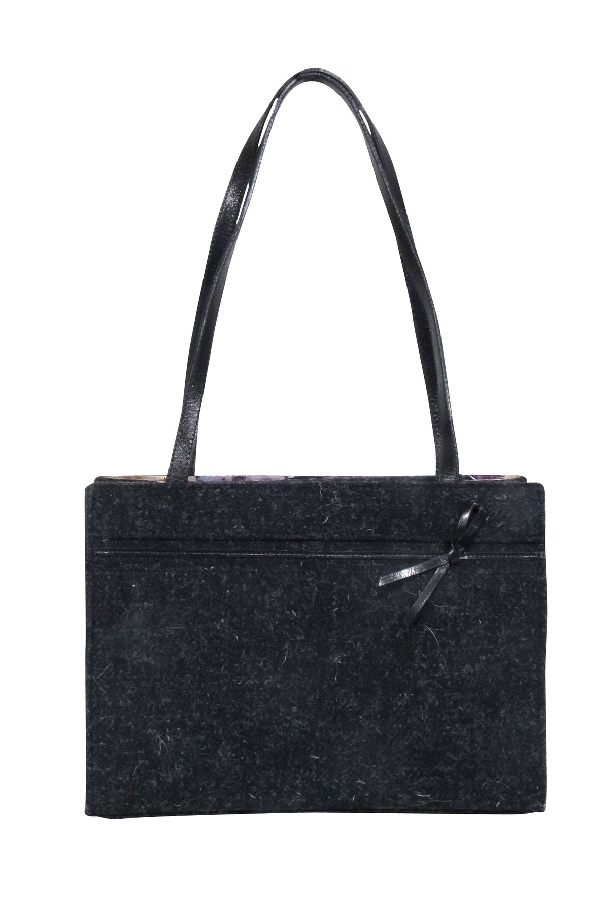 Kate Spade - Charcoal Grey Wool Handbag w/ Leather Handles