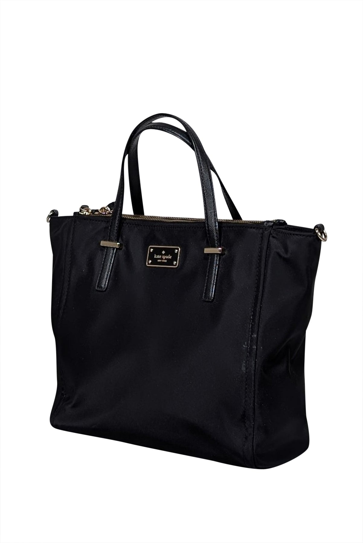 Kate Spade - Black Nylon Double Zipper Medium Satchel bag