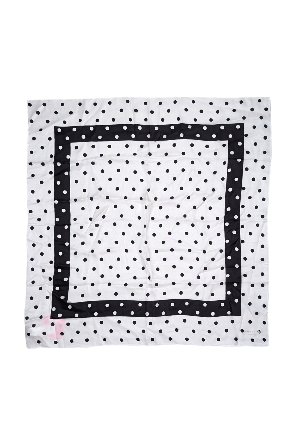 Kate Spade - White & Black Polka Dot Silk Scarf