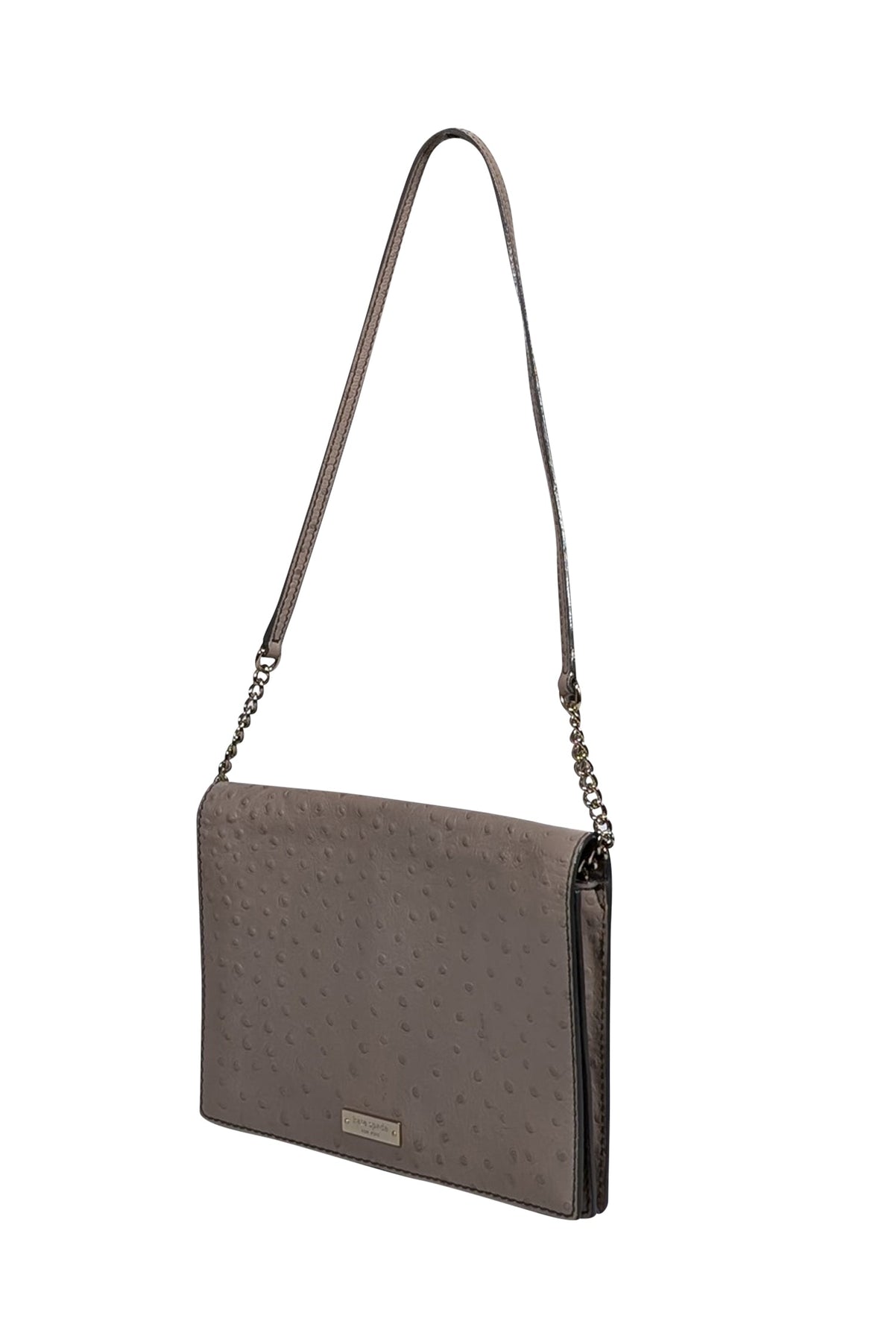 Kate Spade - Taupe Textured Leather Shoulder Bag | Current Boutique