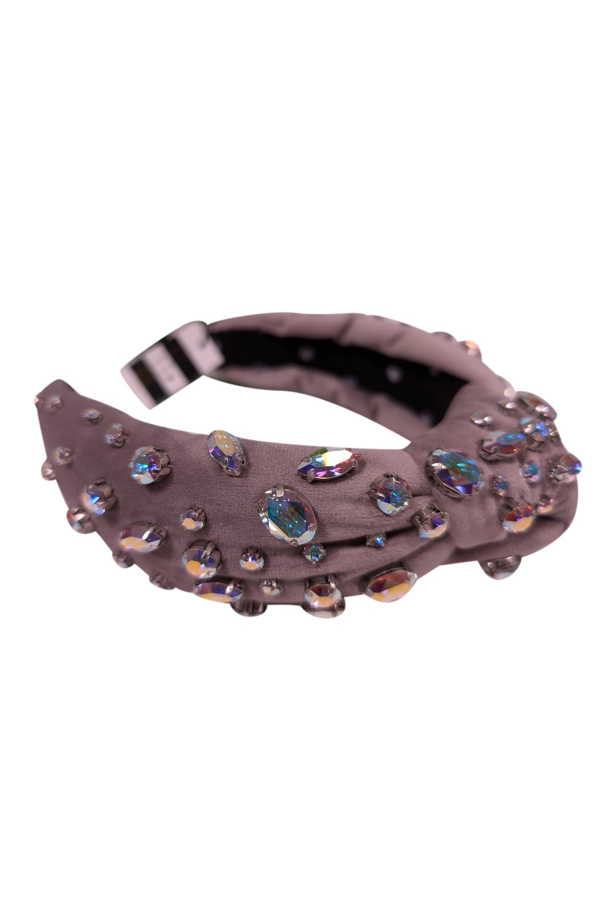 Lele Sadoughi - Dove Grey Velvet Headband w/ Swarovski Crystals