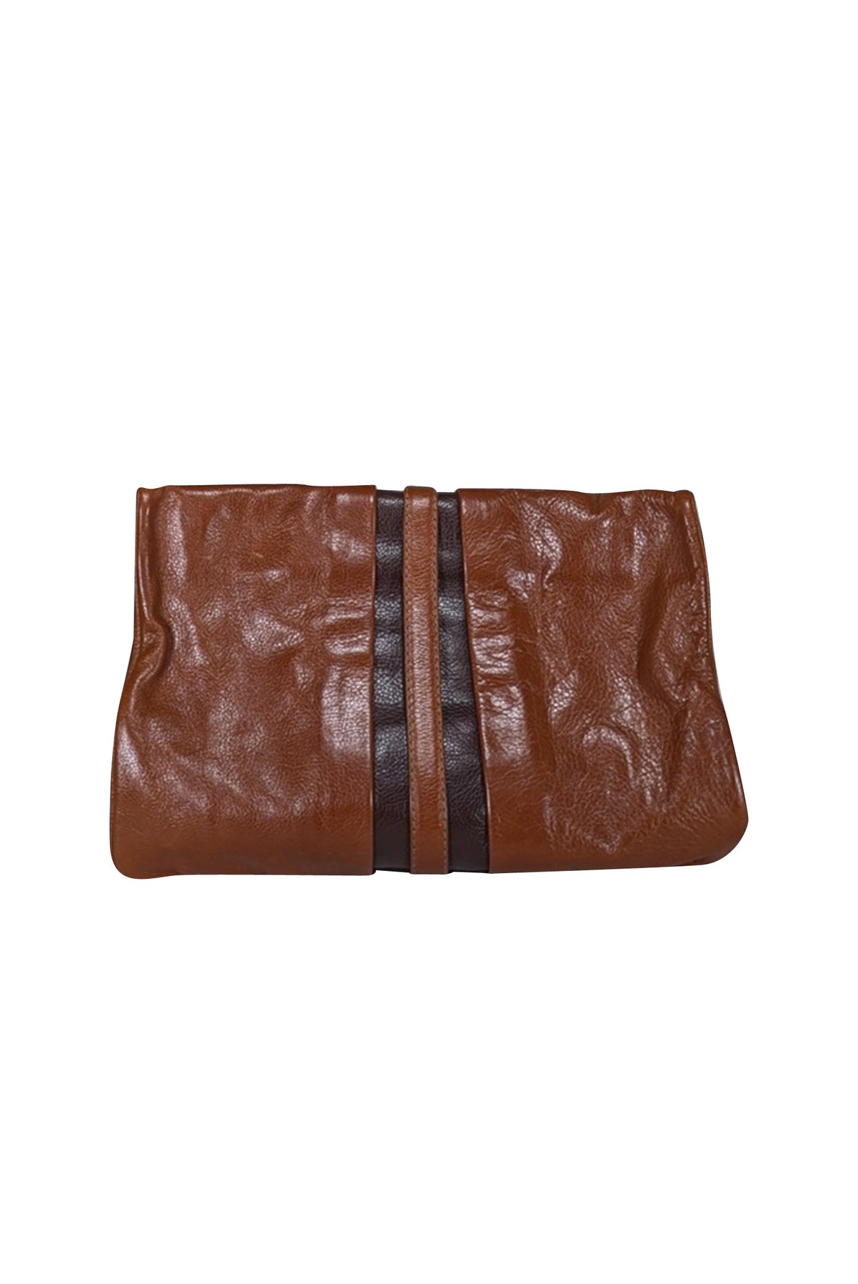 Marc by Marc Jacobs - Brown Leather Lock Front Detail Clutch