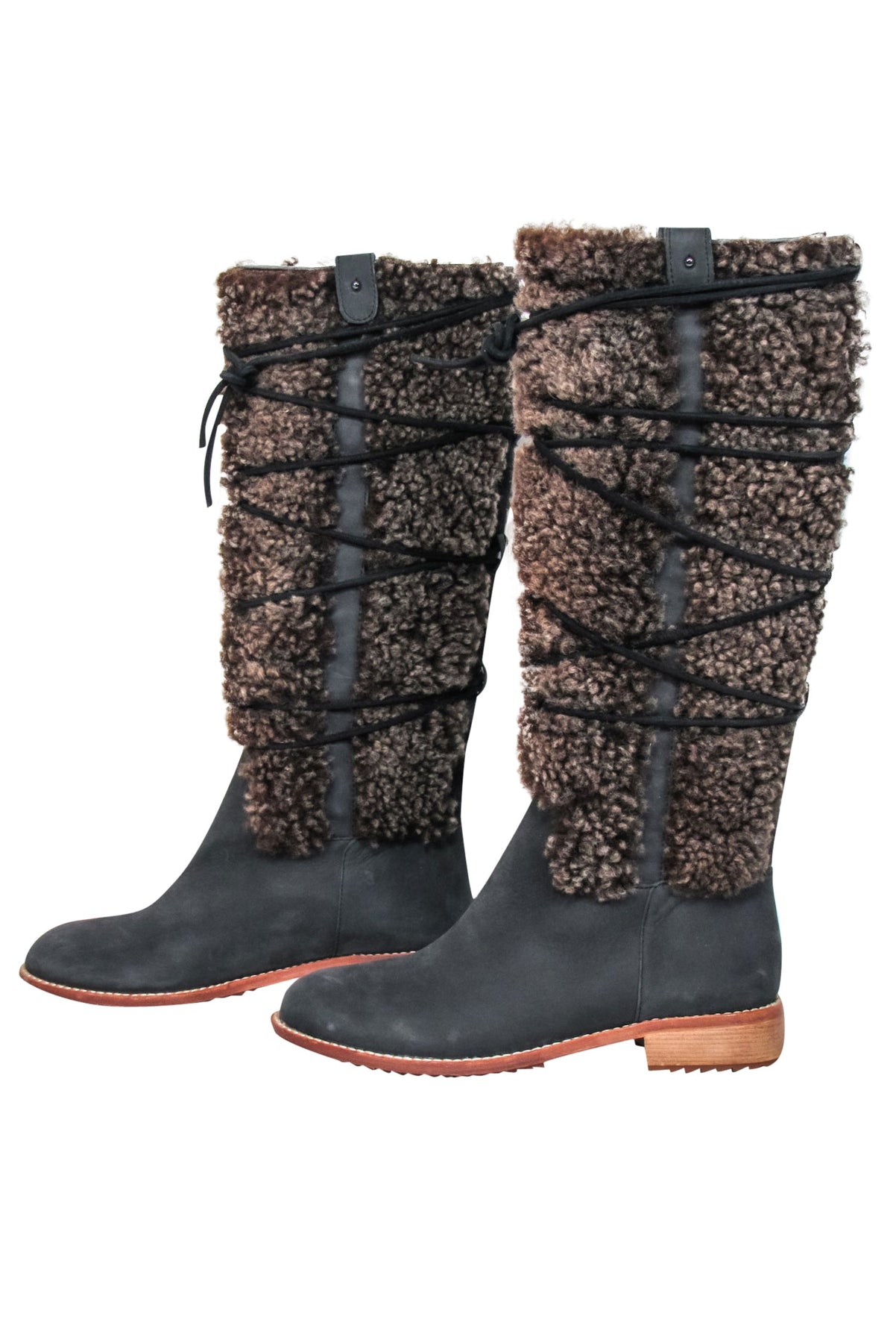 Matt Bernson - Grey & Brown "Alpenglow" Shearling Shaft Boots Sz 6.5