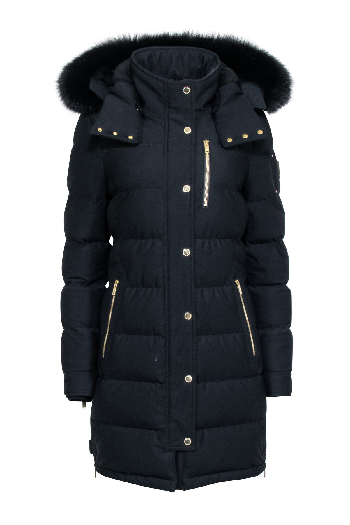 Moose Knuckles - Black Long Puffer Coat Sz S