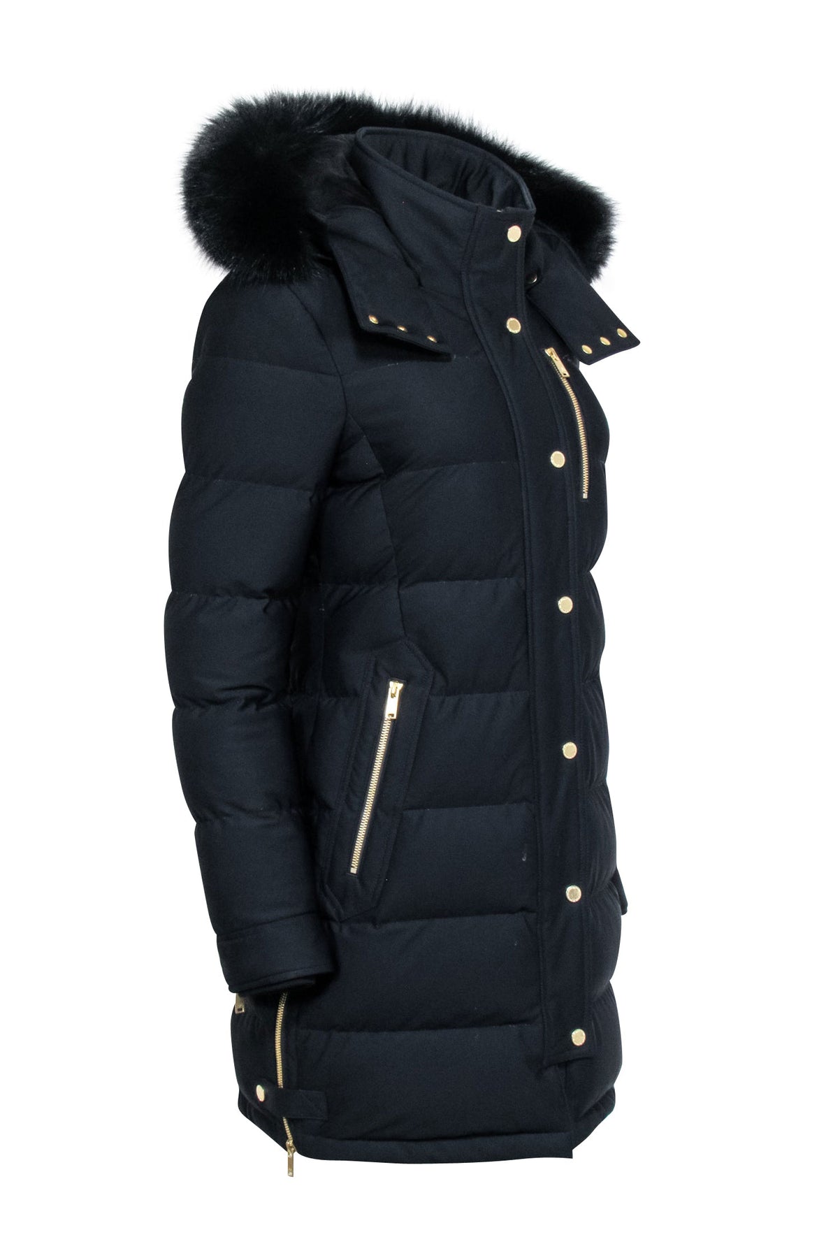Moose Knuckles - Black Long Puffer Coat Sz S