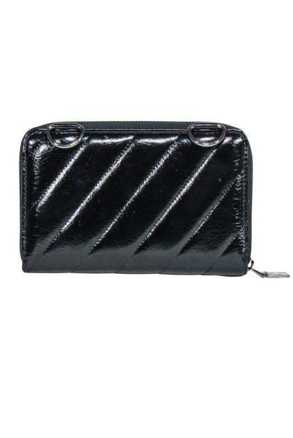 Royln - Black Patent Leather Crossbody Wallet w/ Removable Strap ...
