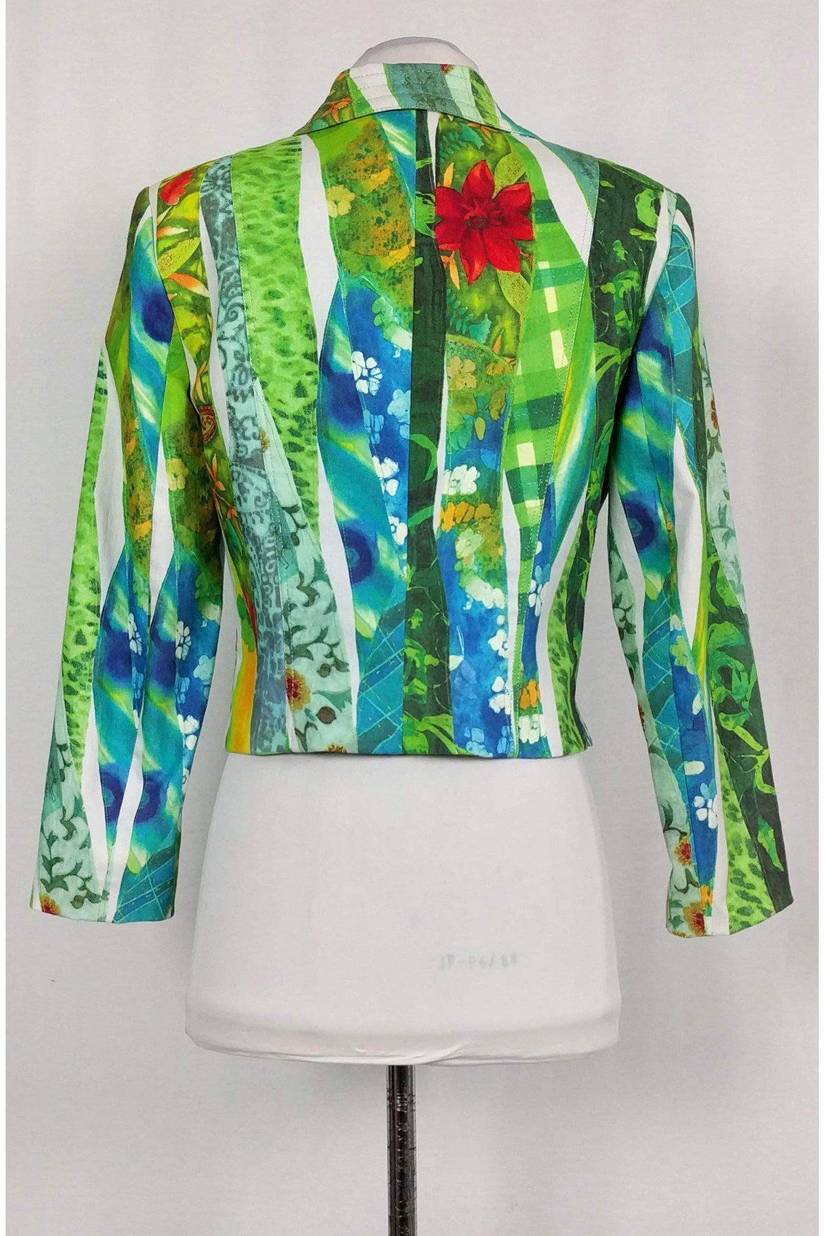 Alberto Makali - Abstract Print Neon Green Jacket Sz 8 | Current Boutique