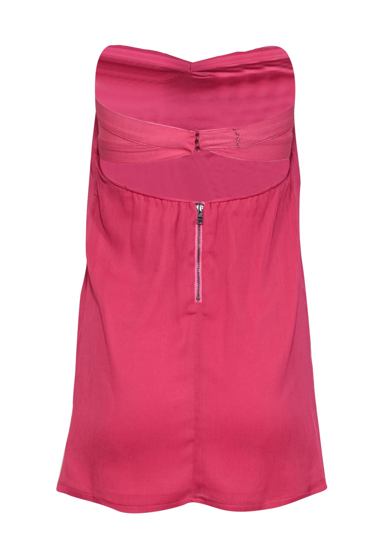 Alice & Olivia - Bright Pink Crinkled Overlay Mini Dress Sz 0 | Current ...