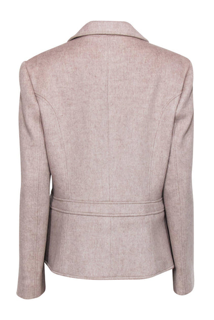 Carolina Herrera - Beige Button-Up Jacket w/ Peplum Hem Sz 14 | Current ...