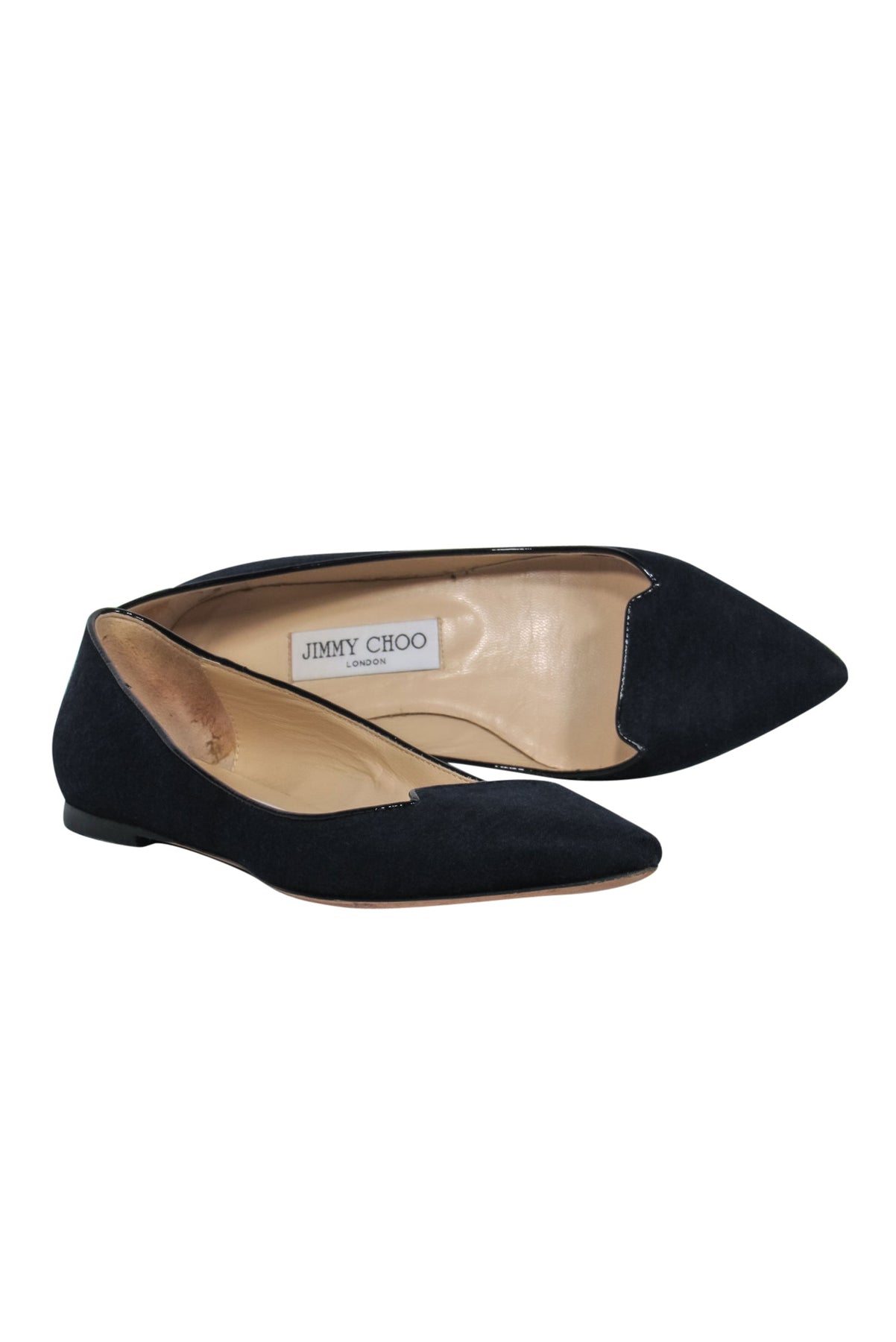 Jimmy Choo - Dark Navy Felt Pointed Toe Ballet Flats Sz 6.5