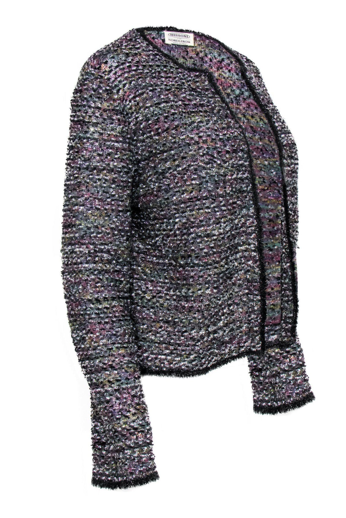 Missoni - Multicolored Metallic Knit Open Cardigan Sz S | Current Boutique