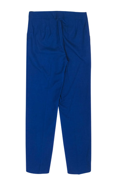 St. John - Blue Tapered Leg Creased Slacks Sz 4 | Current Boutique