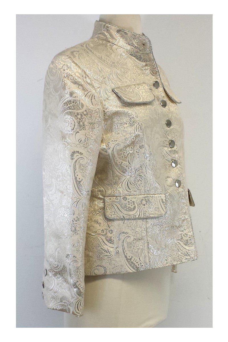 Walter - Cream & Silver Paisley Print Jacket Sz S | Current Boutique